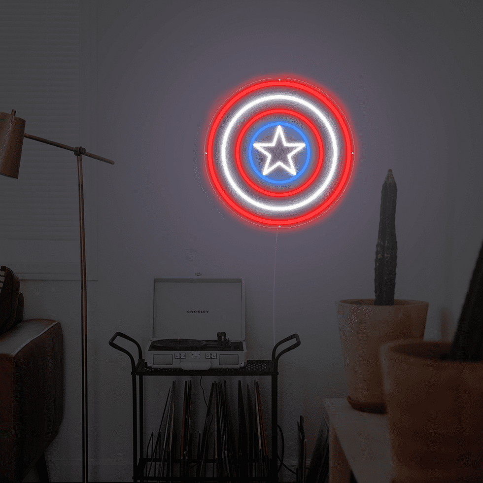 Neón LED - Captain America | Drawmeaneon